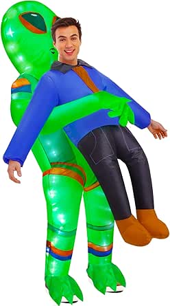 Amazon.com: anroog Inflatable Alien Costume Adult,LED Lights Alien Blow ...