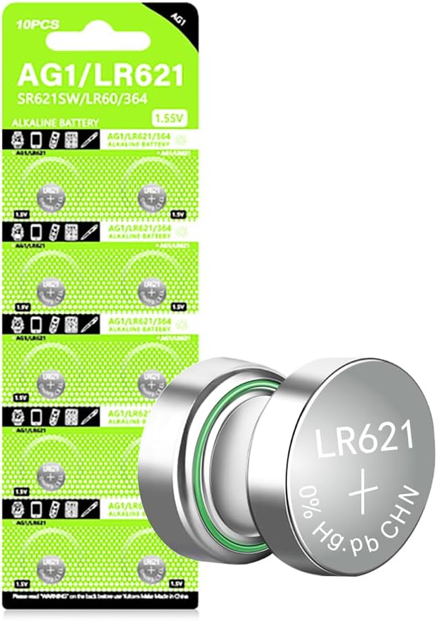 Amazon.com: jixik 10PCS 1.55V AG1 LR621 364 164 531 SR621 SR621SW SR60 CX60 Button Battery for ...