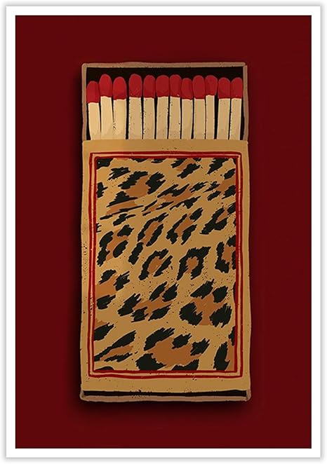 Amazon.com: Vintage Leopard Wall Art Red Matchbox Poster Fashion ...