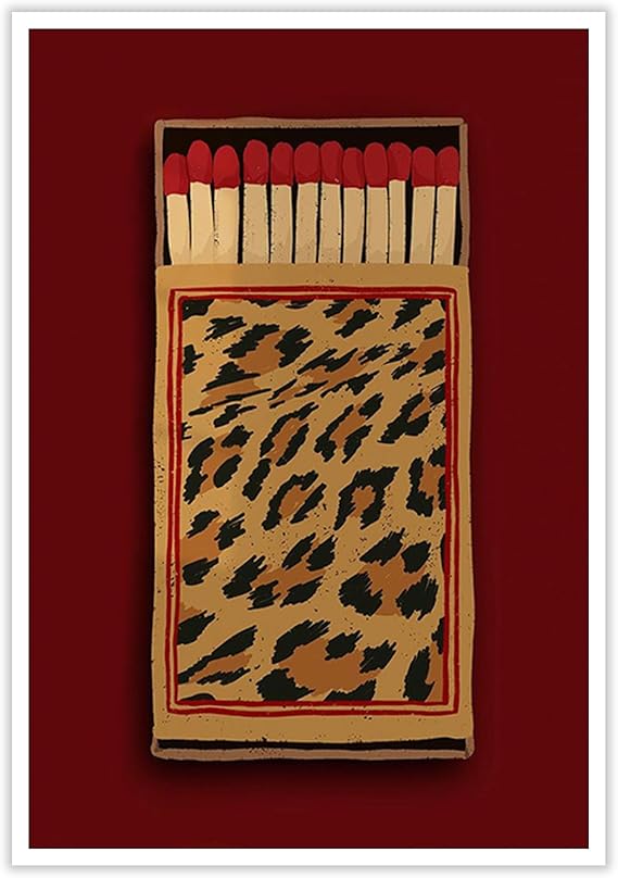 Amazon.com: Vintage Leopard Wall Art Red Matchbox Poster Fashion ...