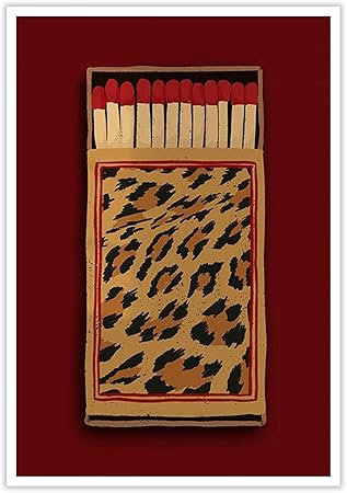 Amazon.com: Vintage Leopard Wall Art Red Matchbox Poster Fashion ...