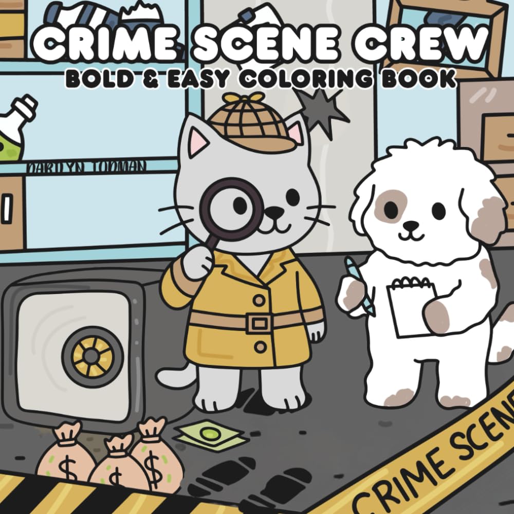 Amazon.com: Crime Scene Crew: Bold and Easy Coloring Book (Places ...