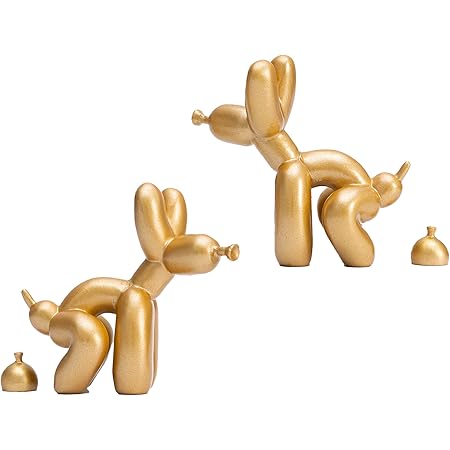 Amazon.com: Artconal Golden Pooping Balloon Dog Sculpture(Set of 2 ...