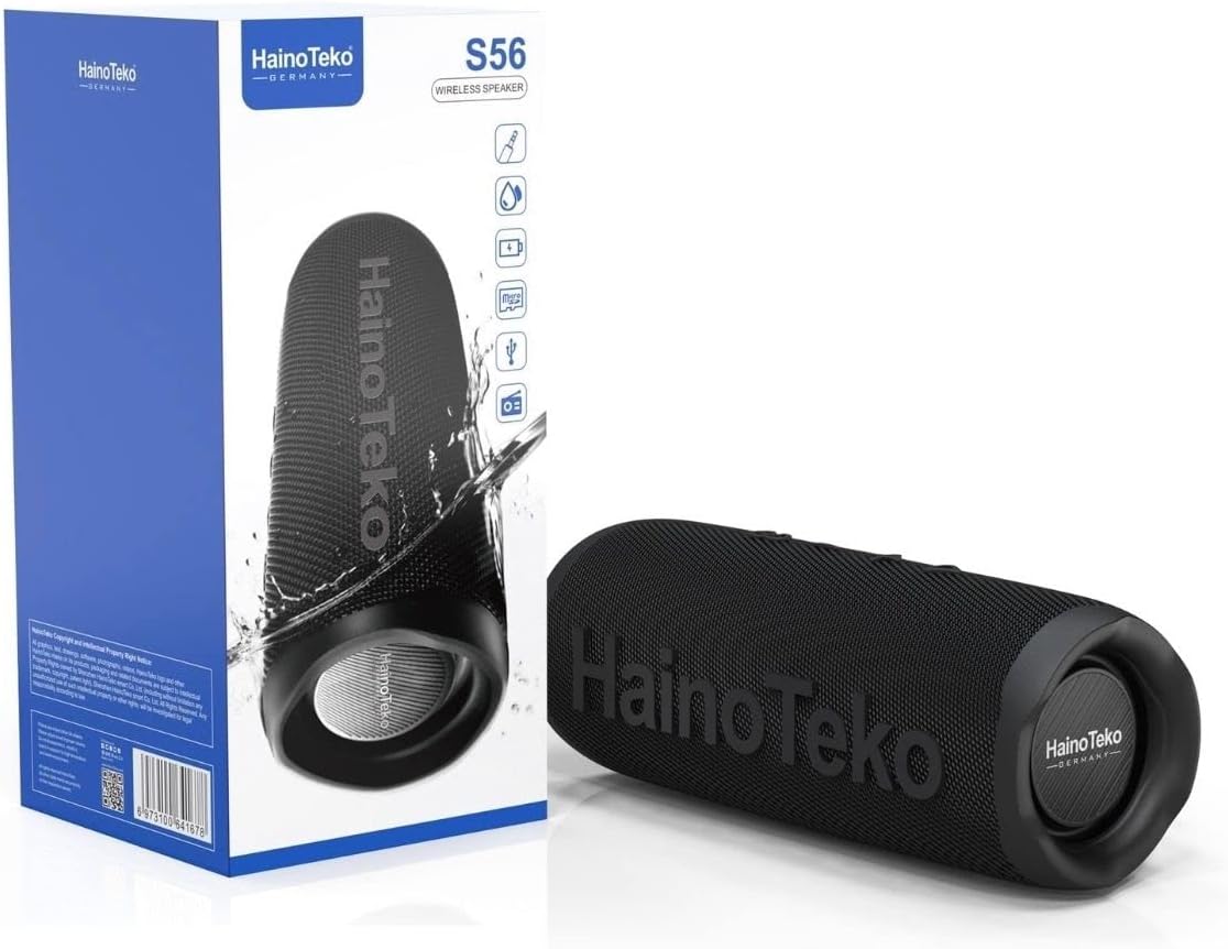 Haino Teko Germany Portable BT Wireless Speaker Waterproof Indoor Outdoor S56 Black: Buy Online ...