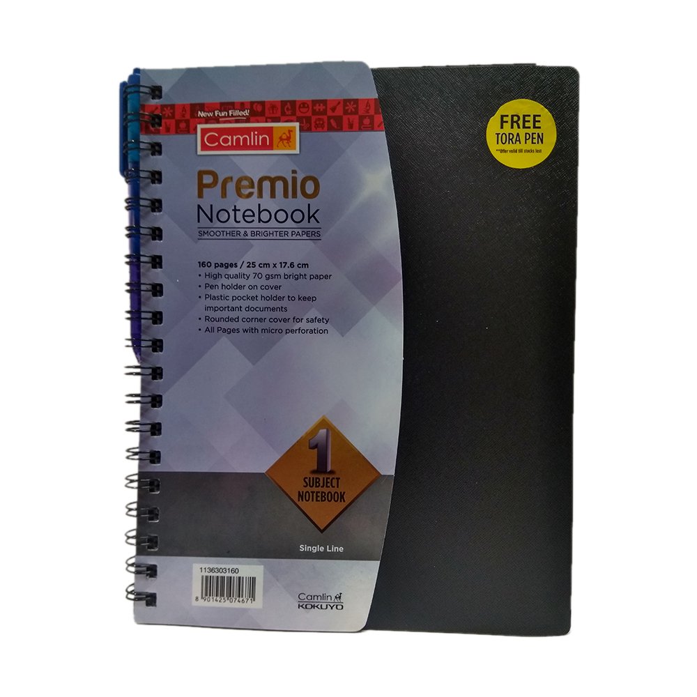 Camlin Kokuyo PREMIO NOTEBOOK (25CMX17.6CM) 160 PAGES WITH ONE TORA ...