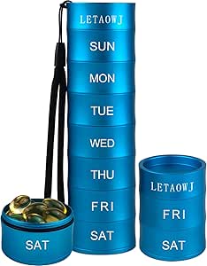 Amazon.com: Weekly Travel Stackable Pill Organizer, Large Capacity ...
