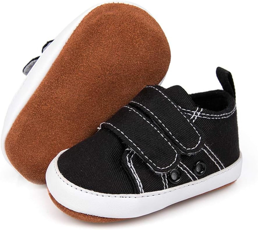 BENHERO Baby Girls Boys Canvas Shoes Toddler Infant First Walker Soft Sole High-Top Ankle ...