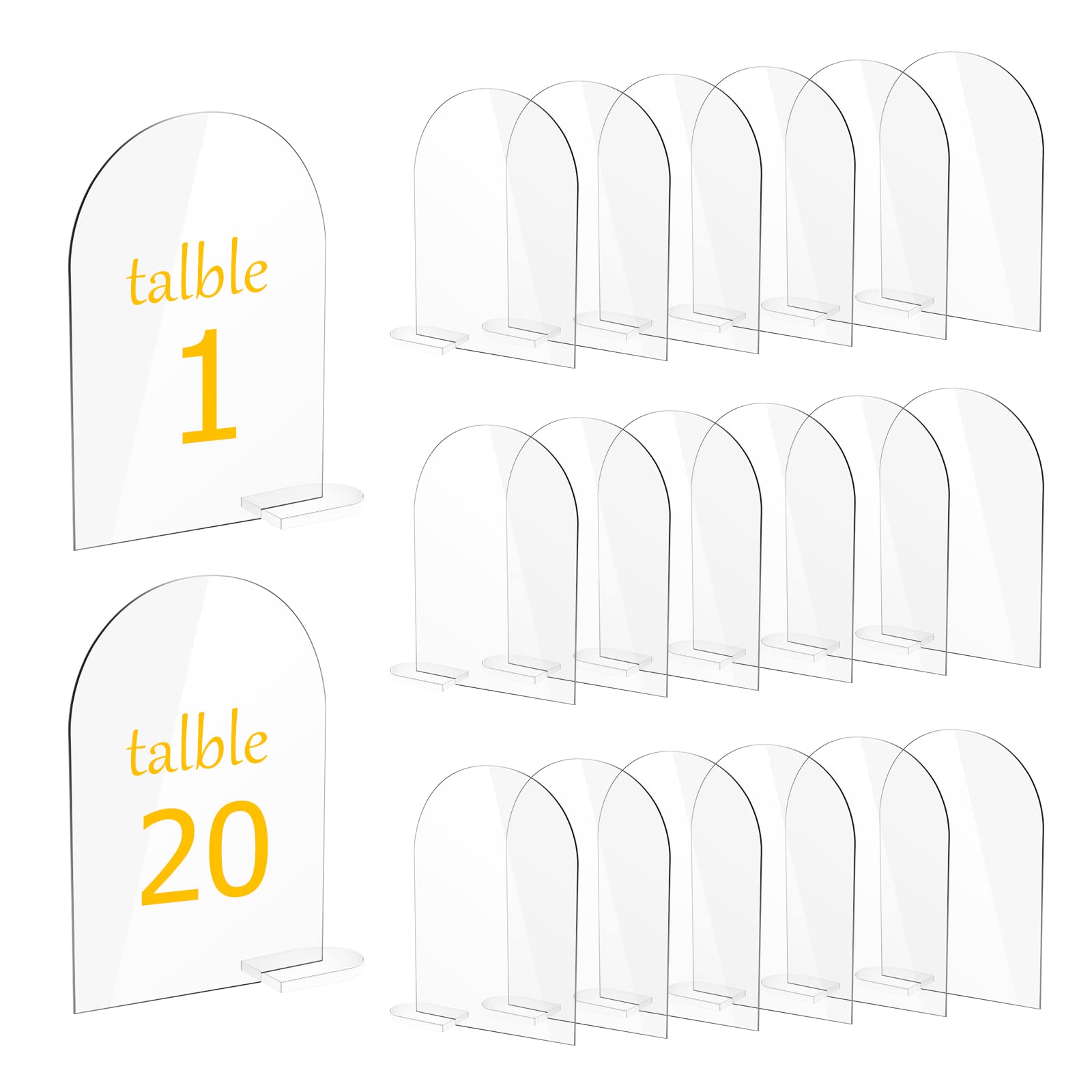 20 Pcs Clear Arch Acrylic Sign with Stand, Blank Arched Round Top ...