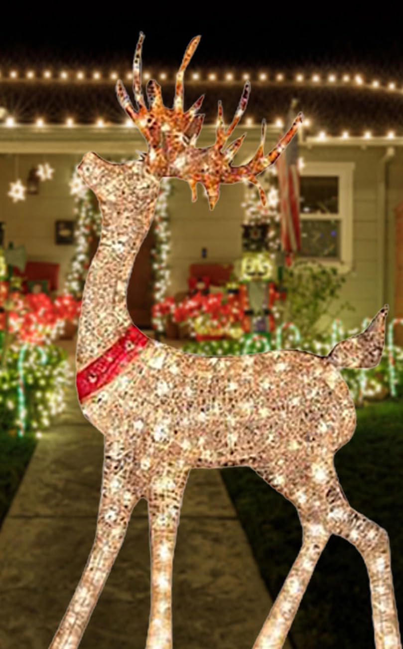 Christmas Reindeer Light up Deer Deocrations Battery Powered LED ...