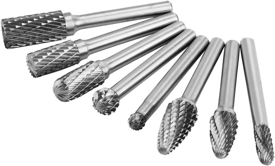 5Pcs Double Cut Steel Carbide Rotary Burr Die Grinder Bit Set Abrasives ...