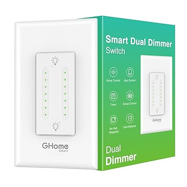Amazon.com: GHome Smart Dual Dimmer Switch, Space Saving, 2 in 1 ...