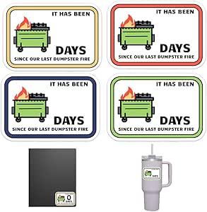 Amazon.com: Dumpster Fire Day Count Sticker, 40pcs 4 color Monitor ...