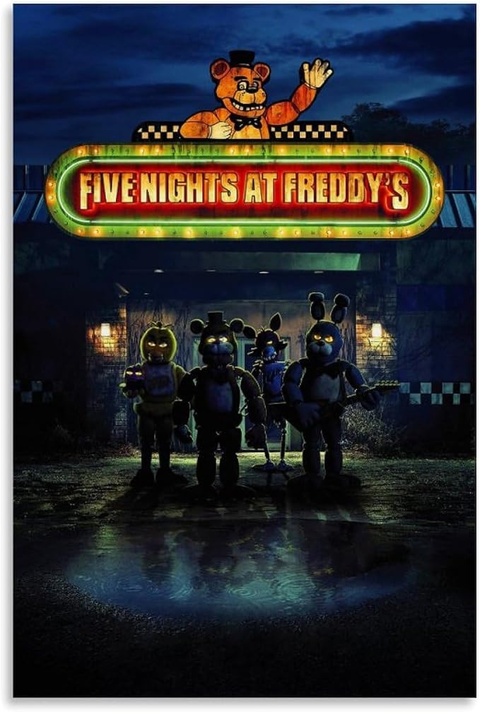 Amazon.com: fude FNAF Poster Game Poster Canvas 90s Wall Art Room ...