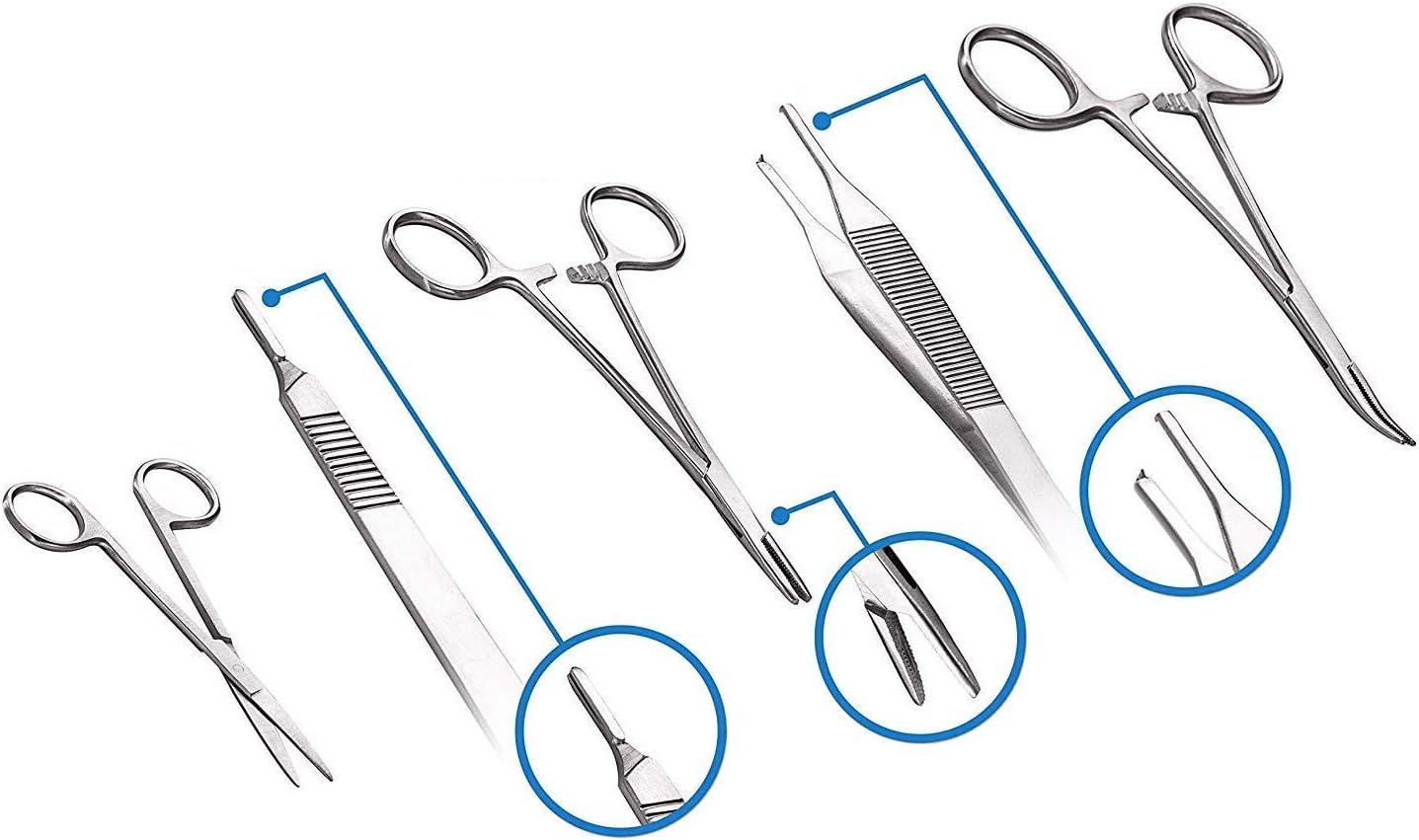TRUBIOLOGY Surgical Forceps Complete Suturing Kit For Doctors : Amazon ...