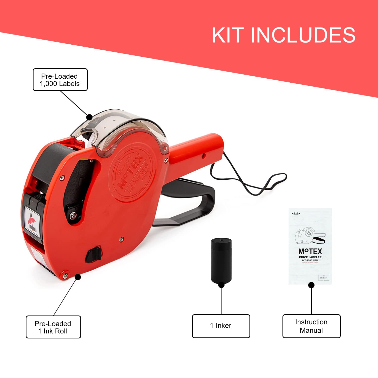 Snapklik.com : Motex MX-5500 New Version 1 Line 8 Digits Price Tag Gun ...