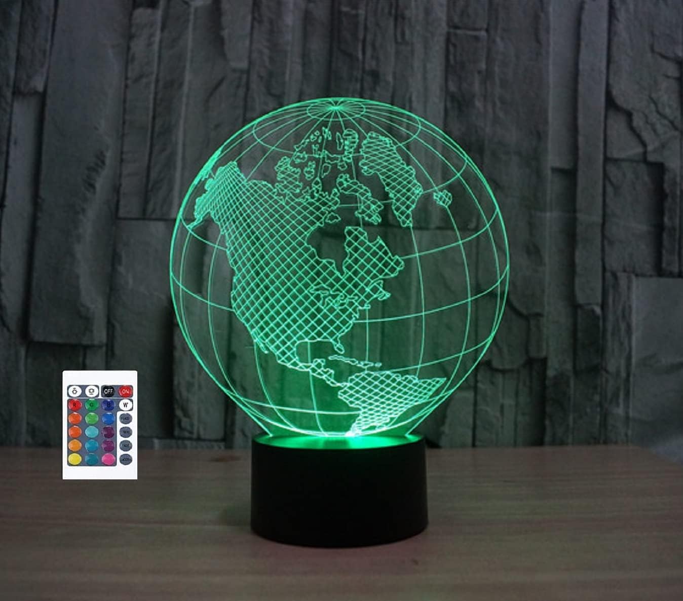 SUPERRUIDALONG 3D Globe Remote Control 16 Color Night Lights Illusion ...