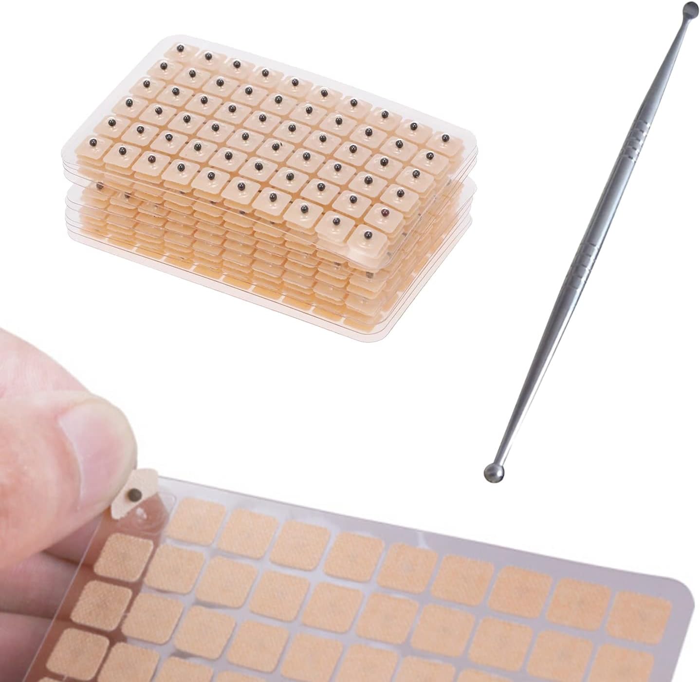 600 Ear Seeds Acupuncture, Ear Massage Stickers, Disposable Ear Seeds ...