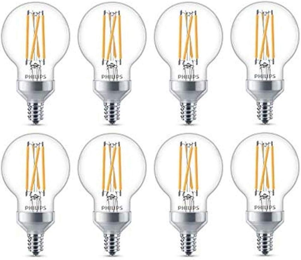 Philips LED Classic Glass Dimmable G16.5 Light Bulb: 350-Lumen, 2700 ...