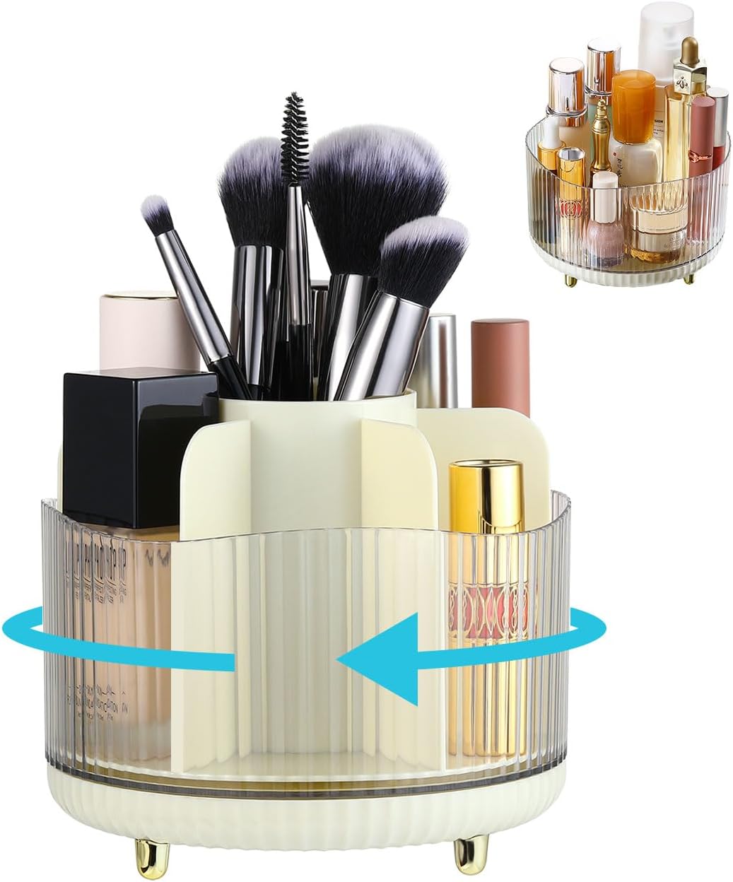 Amazon.com: Shinowa Makeup Brush Holder, 360° Rotating Makeup Organizer ...