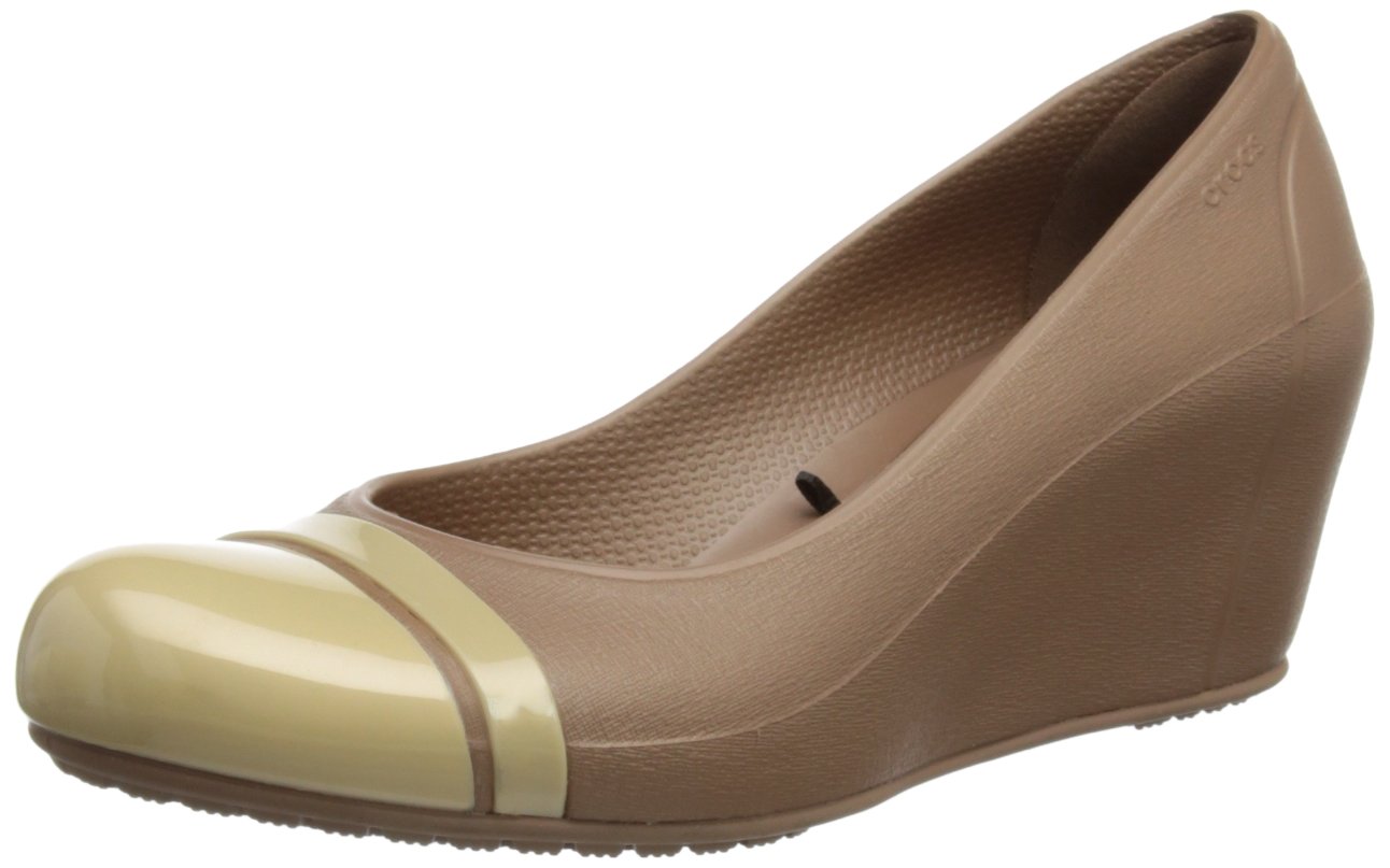 Buy crocs Women's Cap Toe Wedge Sandal,Bronze/Gold,8 M US at Amazon.in