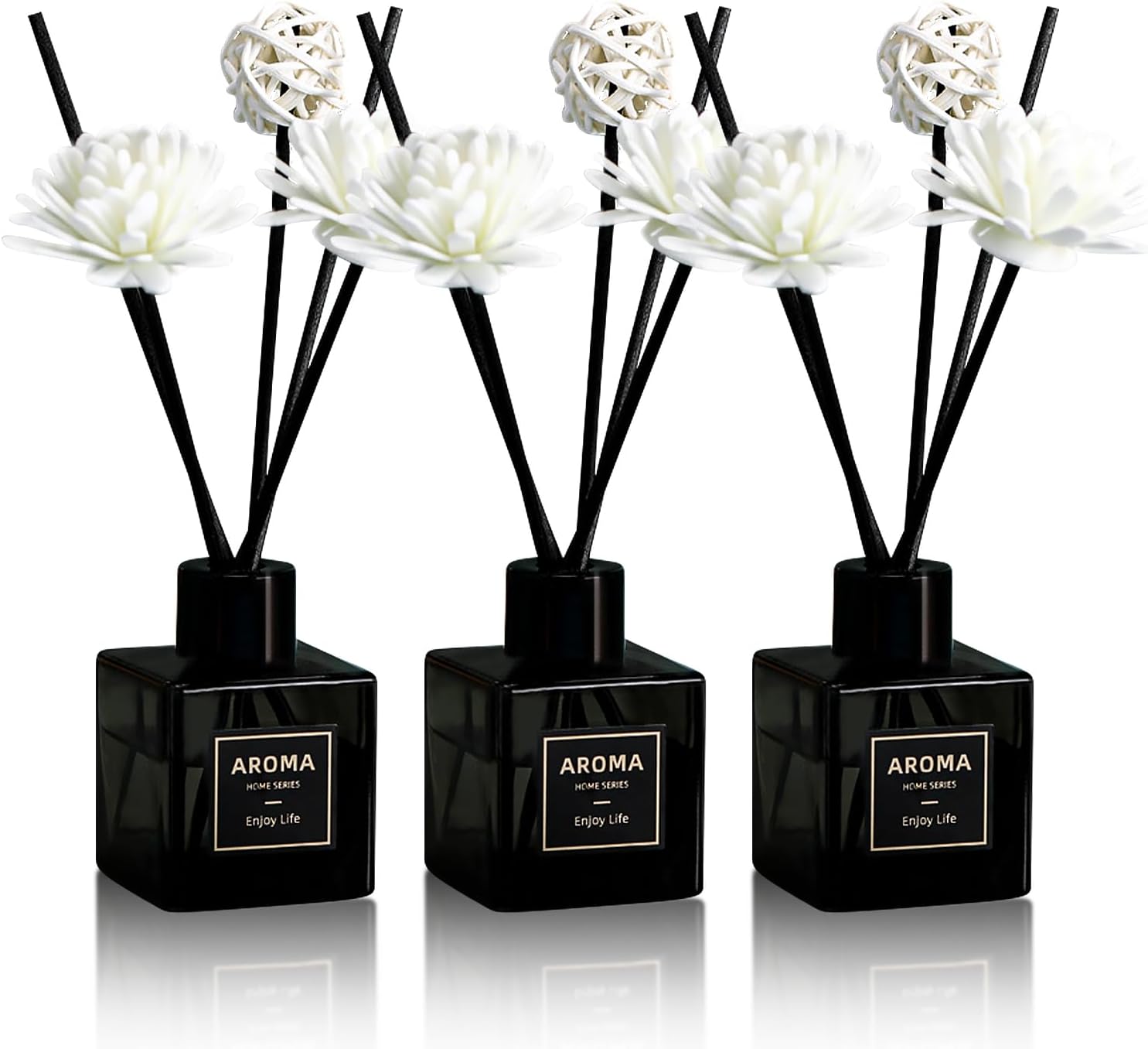 Amazon.com: POWSHELF Flower Reed Diffuser Set of 3, Home Decor Air ...