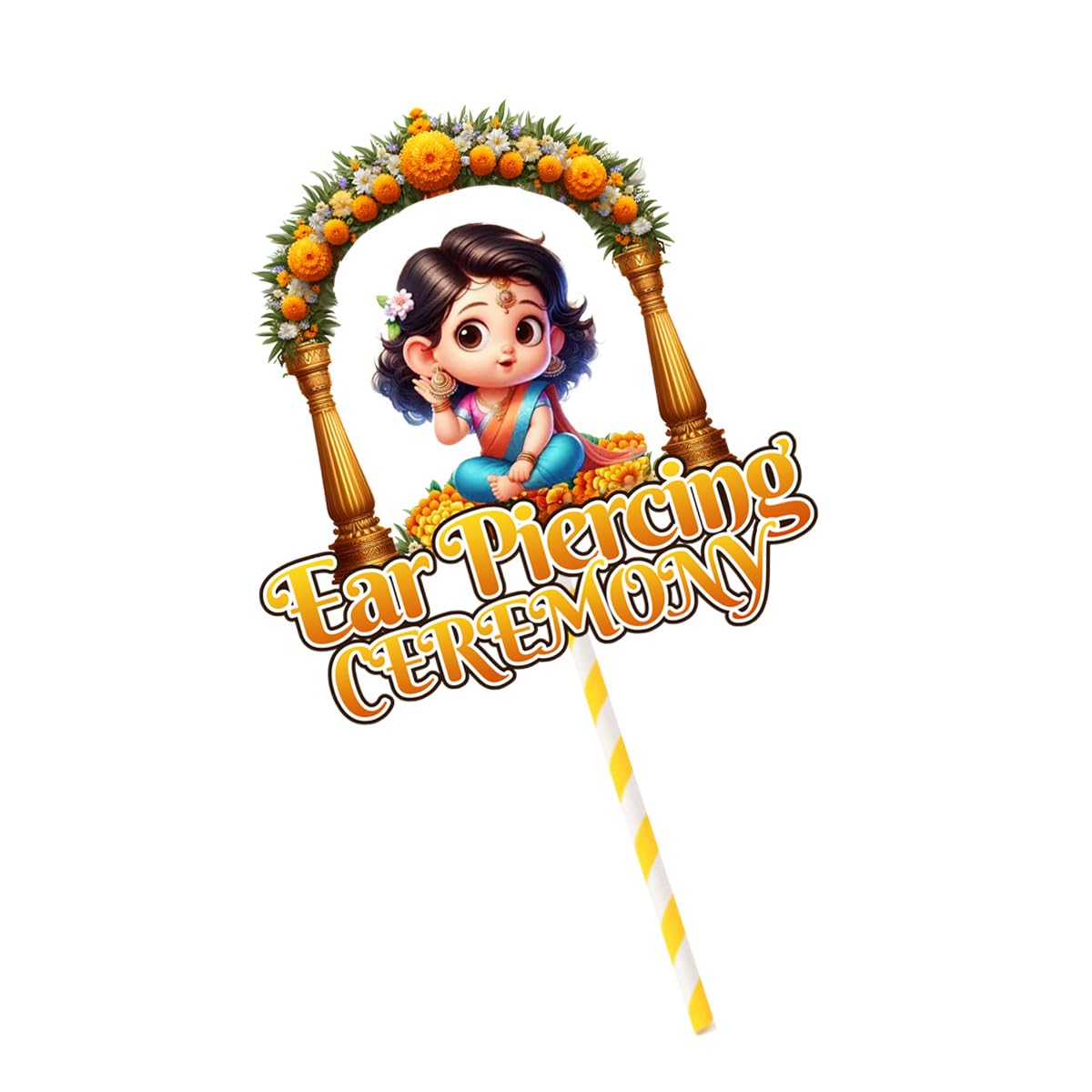 Suruchi Strokes Ear Piercing Ceremony Theme Cake Topper | Cake ...