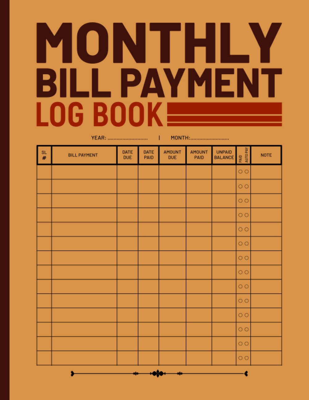 Amazon.com: Monthly Bill Payment Log Book: Simple Monthly Expense ...