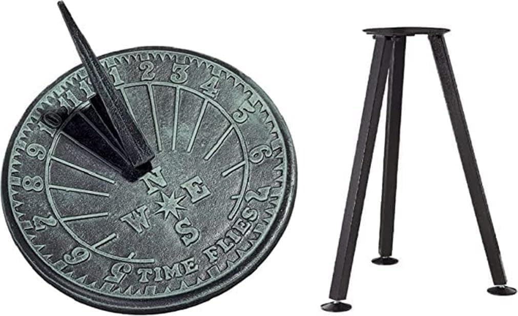 Amazon.com: MEDIEVAL CRAFT Time Flies Number Sundial with Stand Cast ...