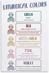 Amazon.com: Liturgical Colors Guide Catholic Liturgical Calendar Poster ...