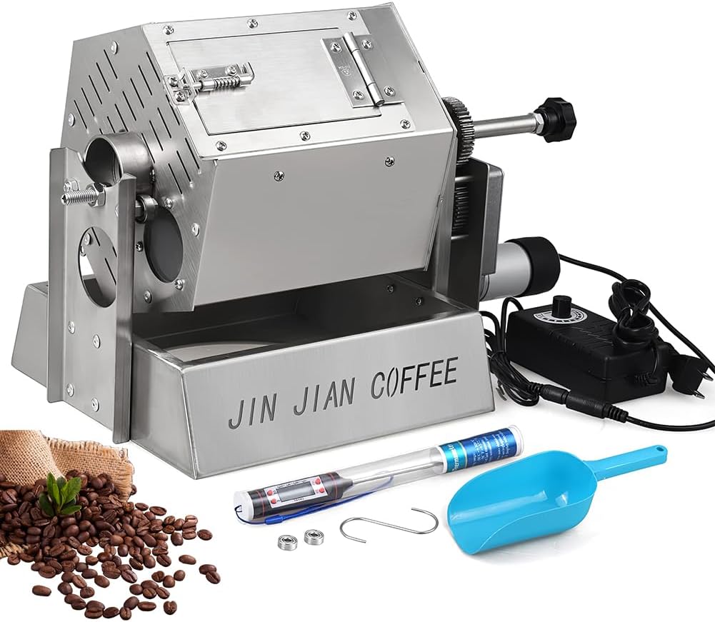 QUTBAG Professional Coffee Bean Roaster, 3.4L Electric Drum Type Coffee ...
