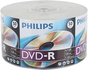 Amazon.com: Philips DVD-R 16X Silver Branded Blank DVDR Media Discs ...