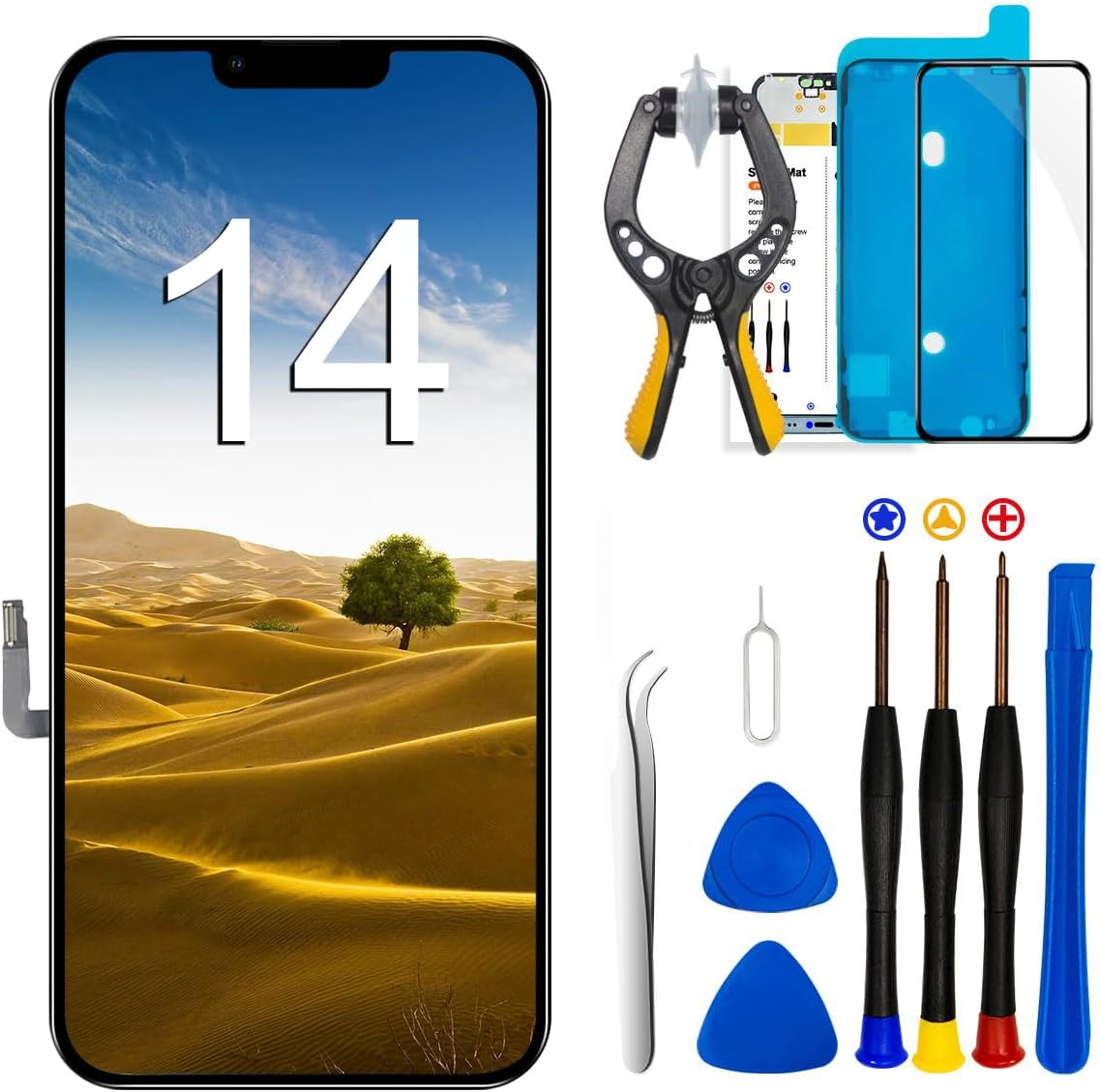 Amazon.com: SIMDOG for iPhone 14 Screen Replacement Kit 6.1 inch, Full ...
