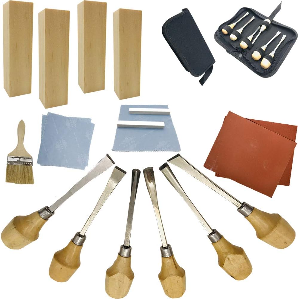 Fycooler Holz Schnitzerei Handmeißel Set-20 Teiliges Holz Schnitzmesser ...