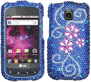 Amazon.com: Juicy Flower Diamante Protector Faceplate Cover For LG P505 ...