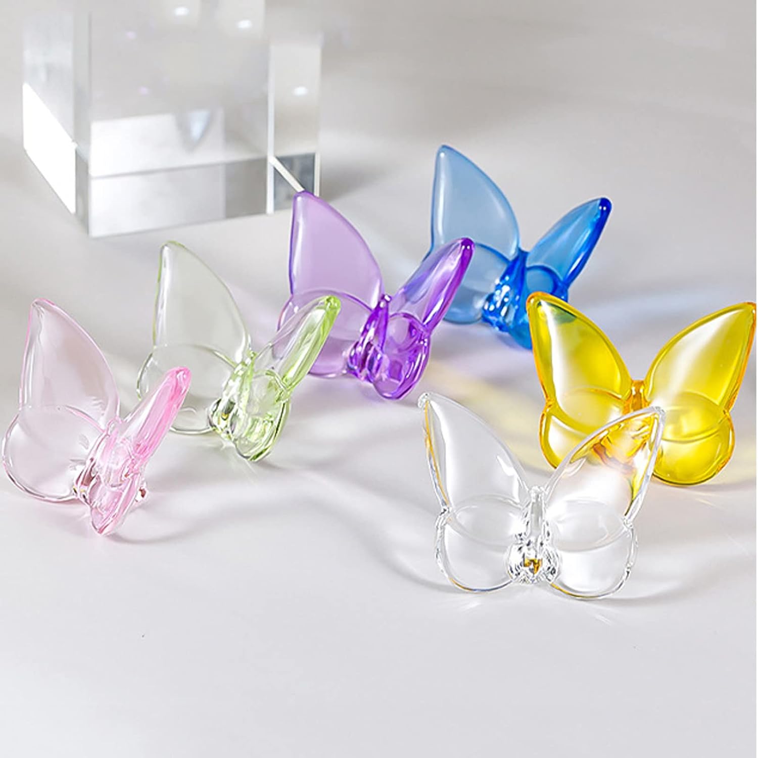 Lioaeust Figuras de mariposa de cristal, figura de mariposa voladora ...