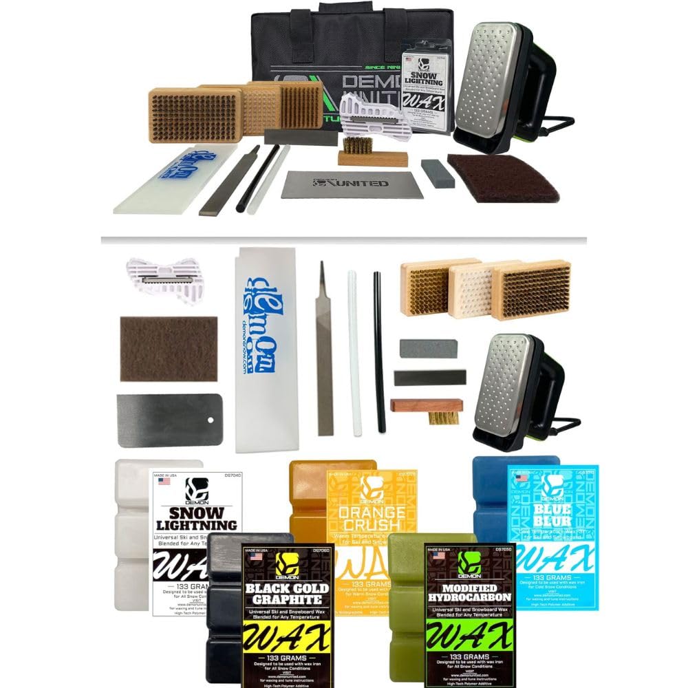 Amazon.com: DEMON UNITED Ski Snowboard Tuning and Waxing Kit with Waxing Iron, 5 Different Wax ...