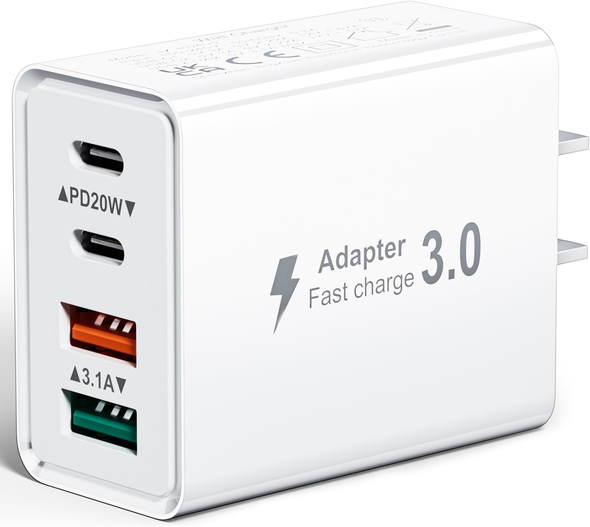 Amazon.com: USB Wall Charger Bling 5V/2.4A 24W Dual Port Fast Charger ...