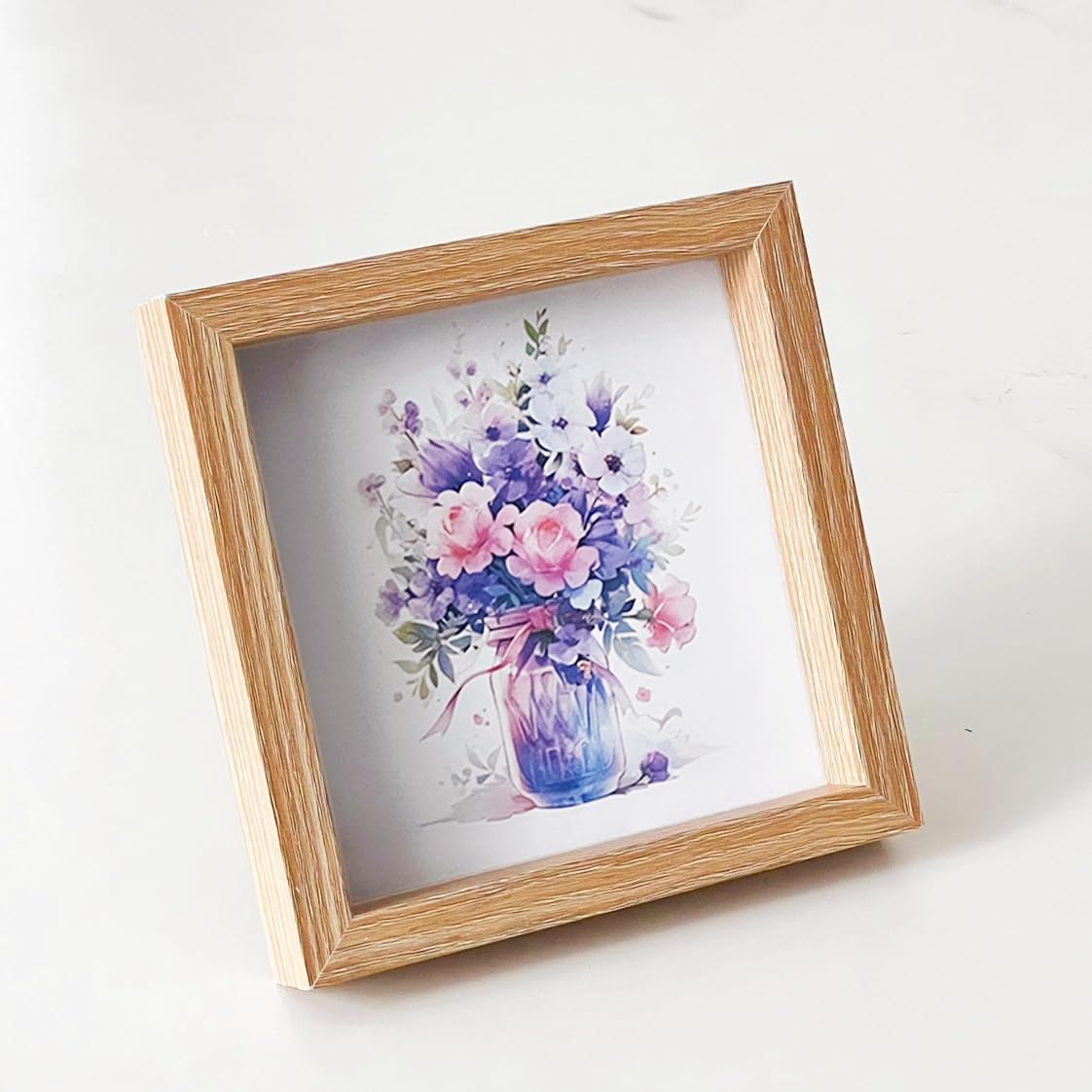 PLUSCHEN 6x6 Khaki Wood Grain Picture Frame Colour Square Photo Frame ...
