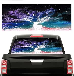 Amazon.com - Brebasf Fantasy Deer Rear Window Decal for Trucks,Cool ...