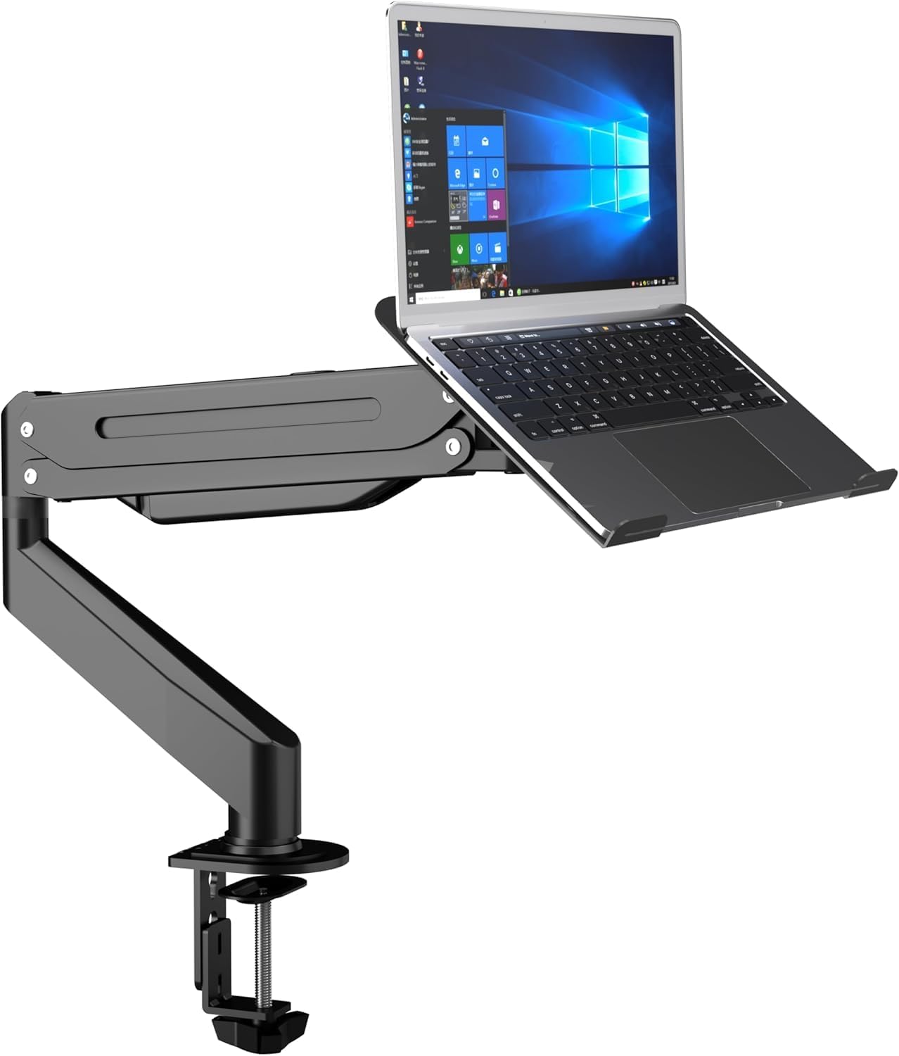 Suptek Single Monitor Mount Stand with Laptop Tray Gas Lifted ...
