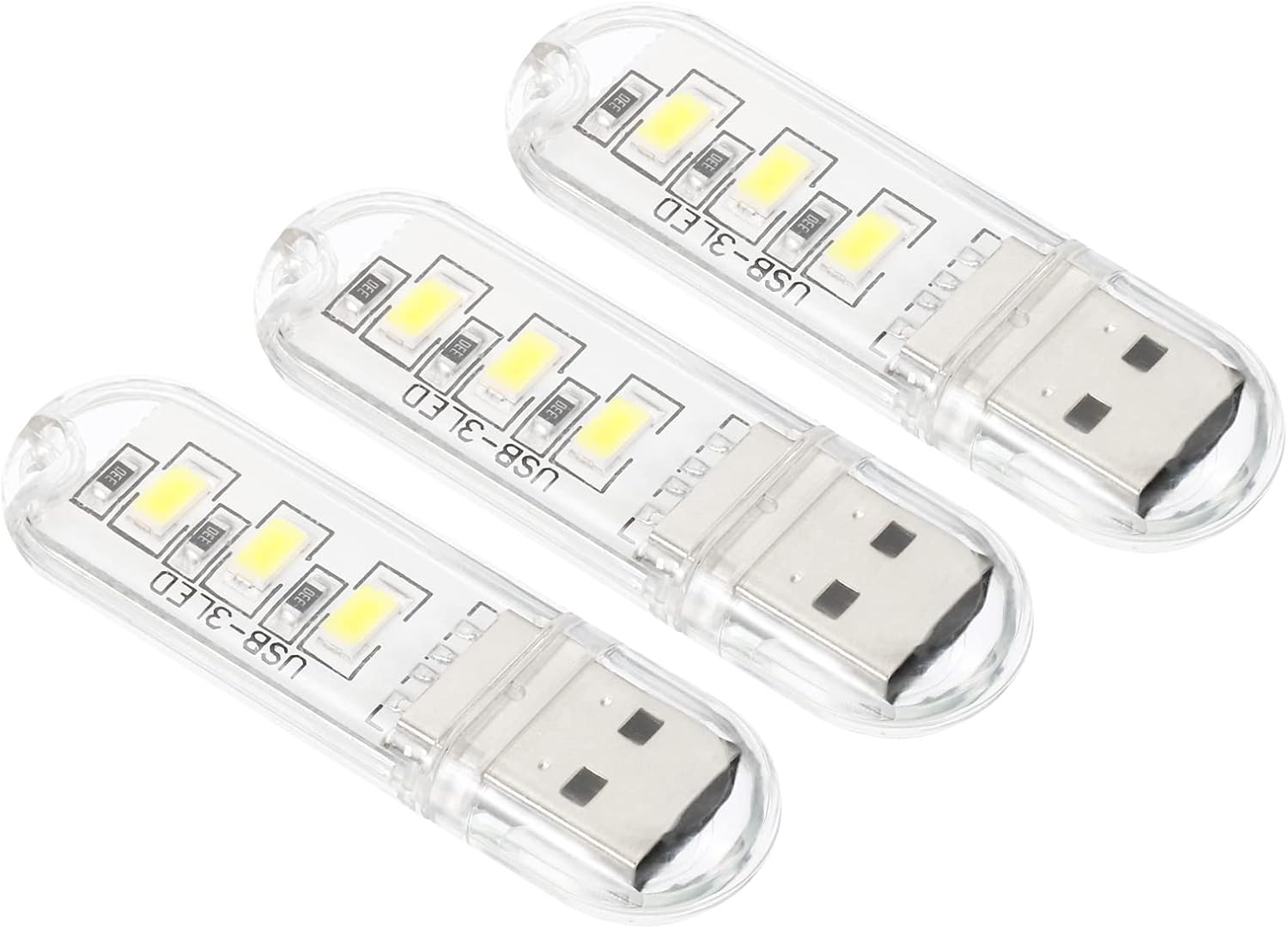 PATIKIL USB Night Light, 3 Pack Portable Plug-in Mini LED Lamp Stick 3 ...