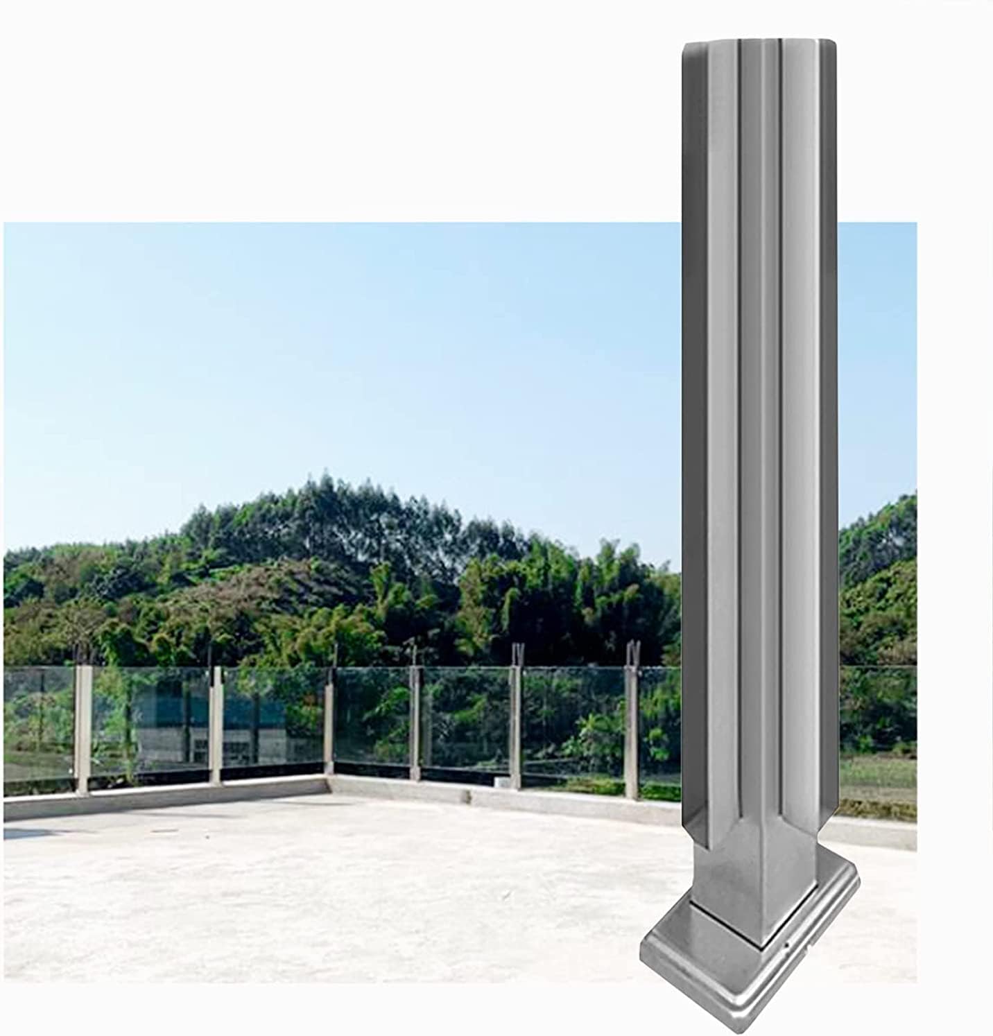 Deck Balcony Glass Railing Post, Glass Railing Post Stainless Steel ...