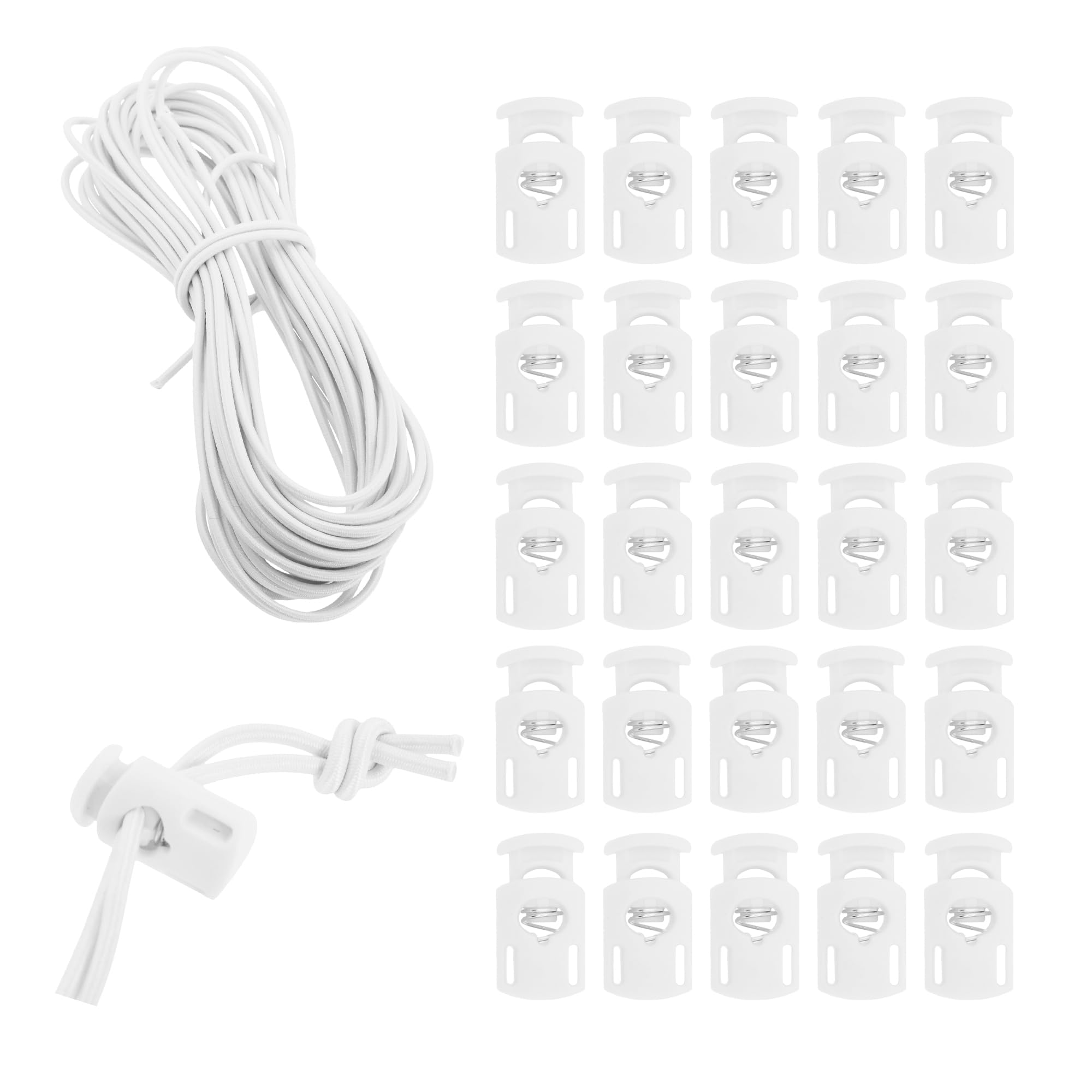 Amazon.com: Mandala Crafts White Shock Cord & Plastic Cord Locks for ...