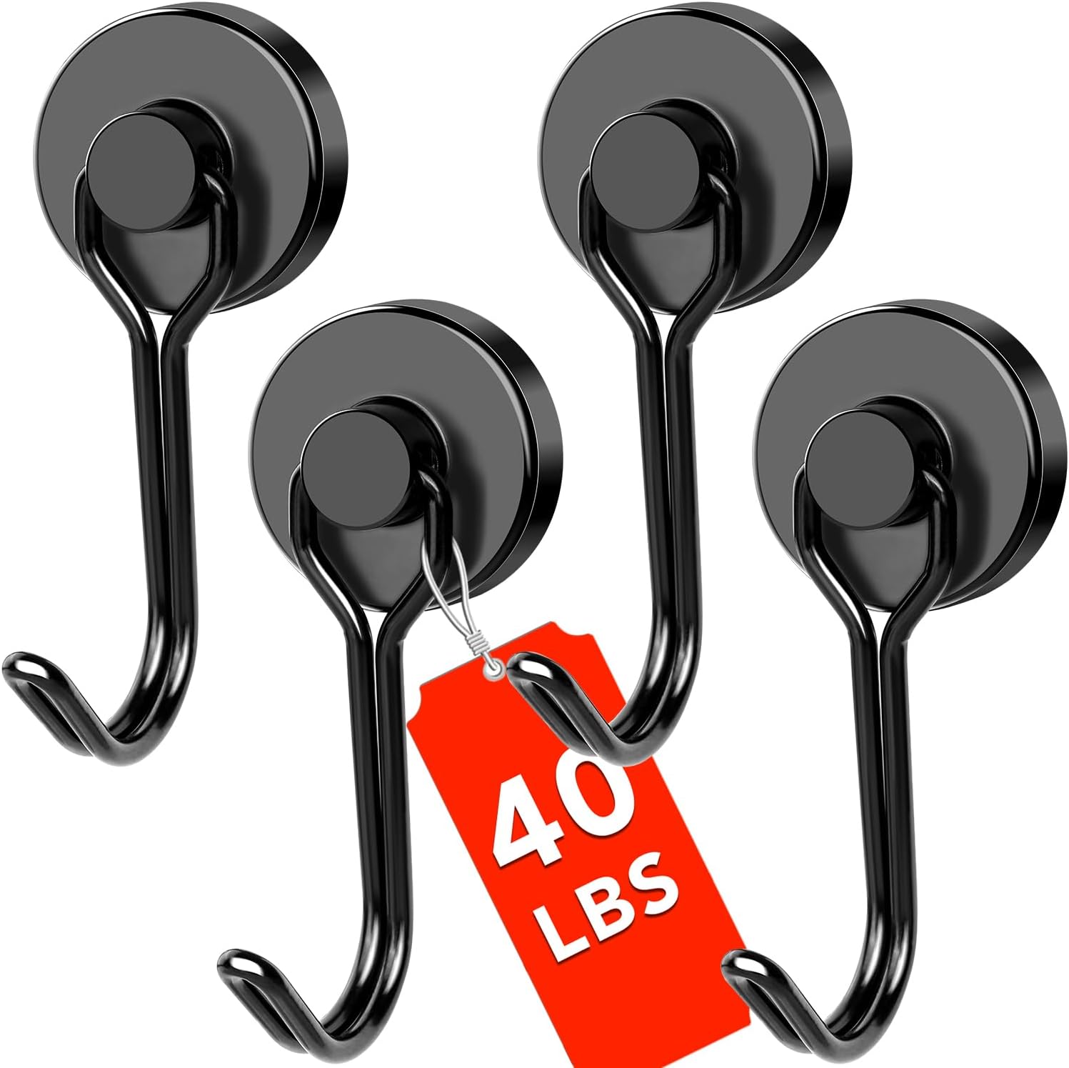 Amazon.com: DIYMAG Black Swivel Magnetic Hooks, 40LBS Strong Neodymium ...