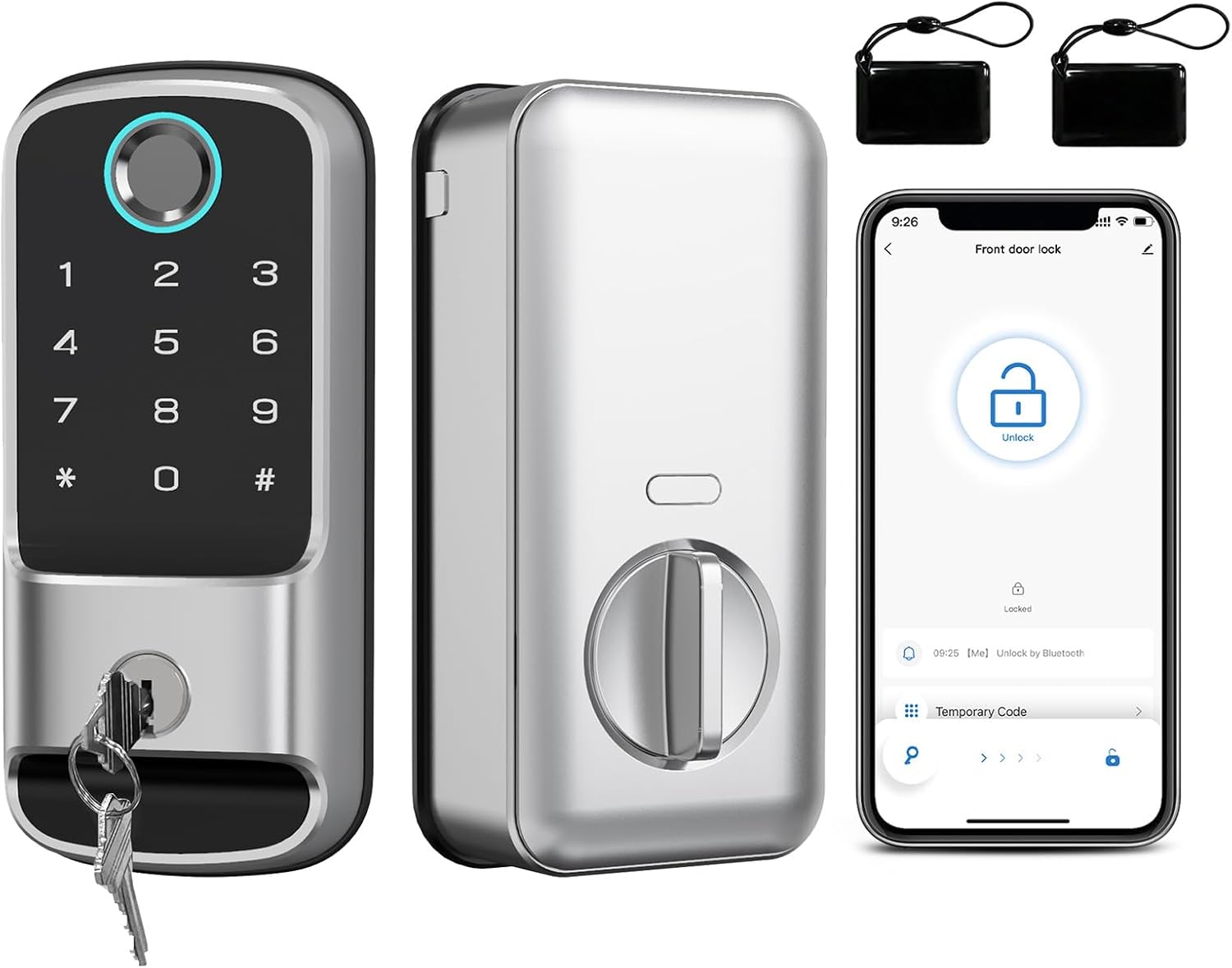 TickLok Fingerprint Door Lock, 5-in-1 Keyless Entry Door Locks with App ...