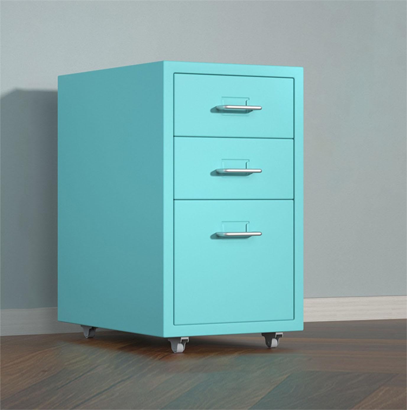 Amazon.com: HOLMZCED 3 Drawers File Cabinet with Handles, Metal Mobile ...
