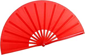 Amazon.com: HONSHEN Bamboo Large Red Folding Hand Fans KunFu Fan for ...