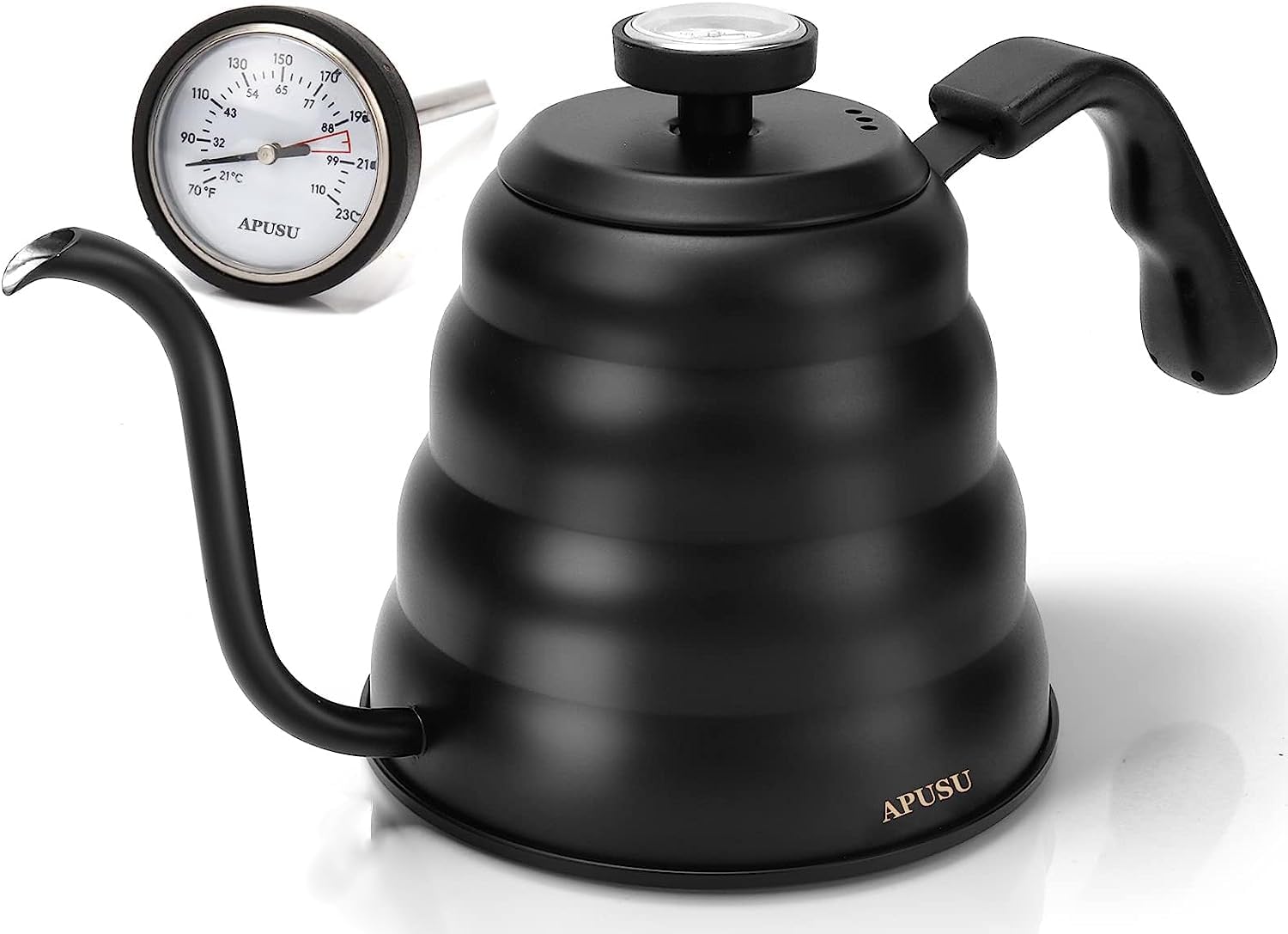 Amazon.com: Tea Kettle with Thermometer Pot Black Gooseneck Kettle ...
