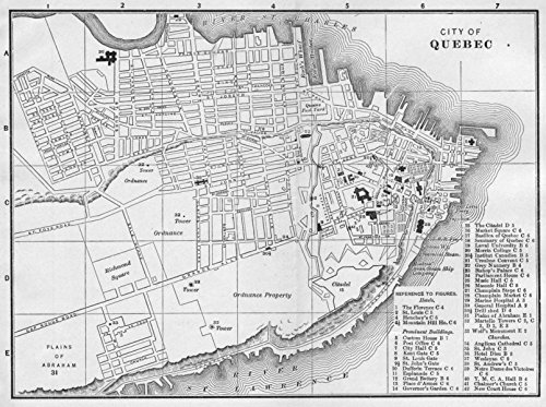 QUÉBEC QUEBEC CITY: Antique City Town map plan, 1893: 0887440104075 ...