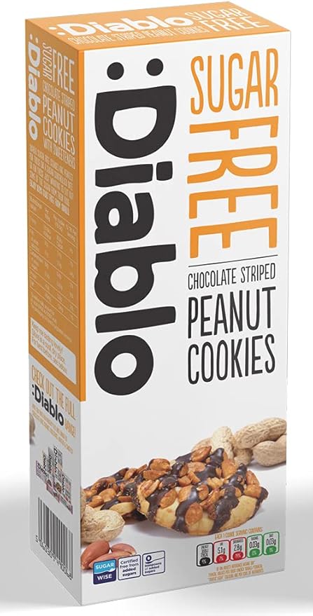 Diablo Chocolate Striped Peanut Cookies |Sugar Free| Sweetened with ...